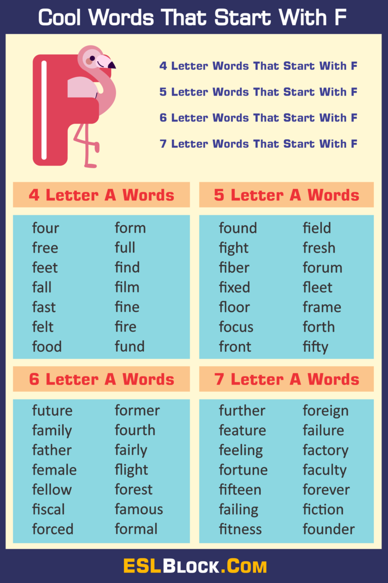 Awesome Cool Words That Start with F - English as a Second Language