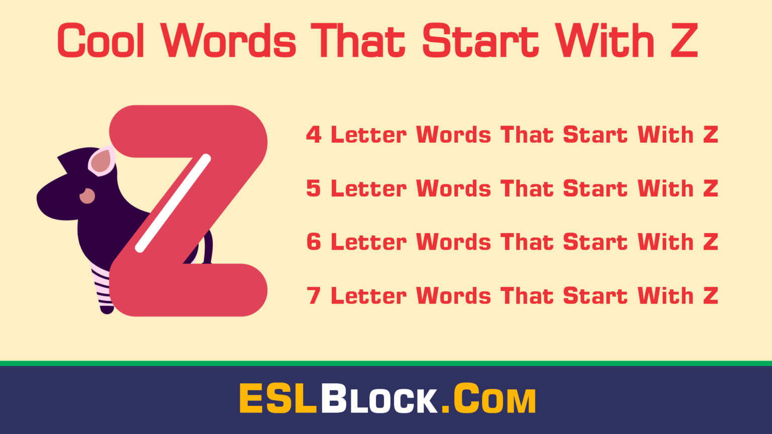 Awesome Cool Words That Start With Z English As A Second Language