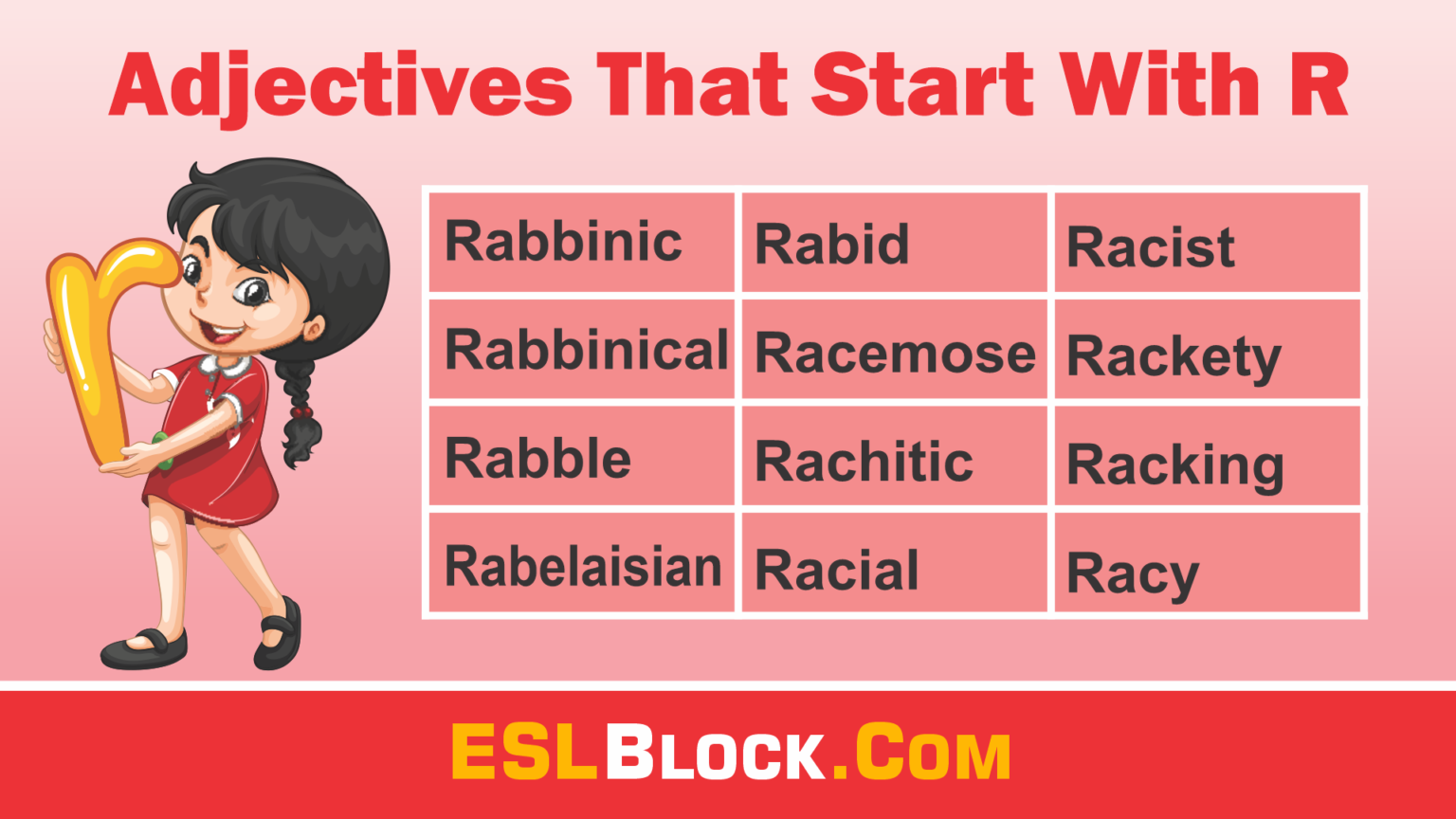 Adjectives That Start With R - English as a Second Language