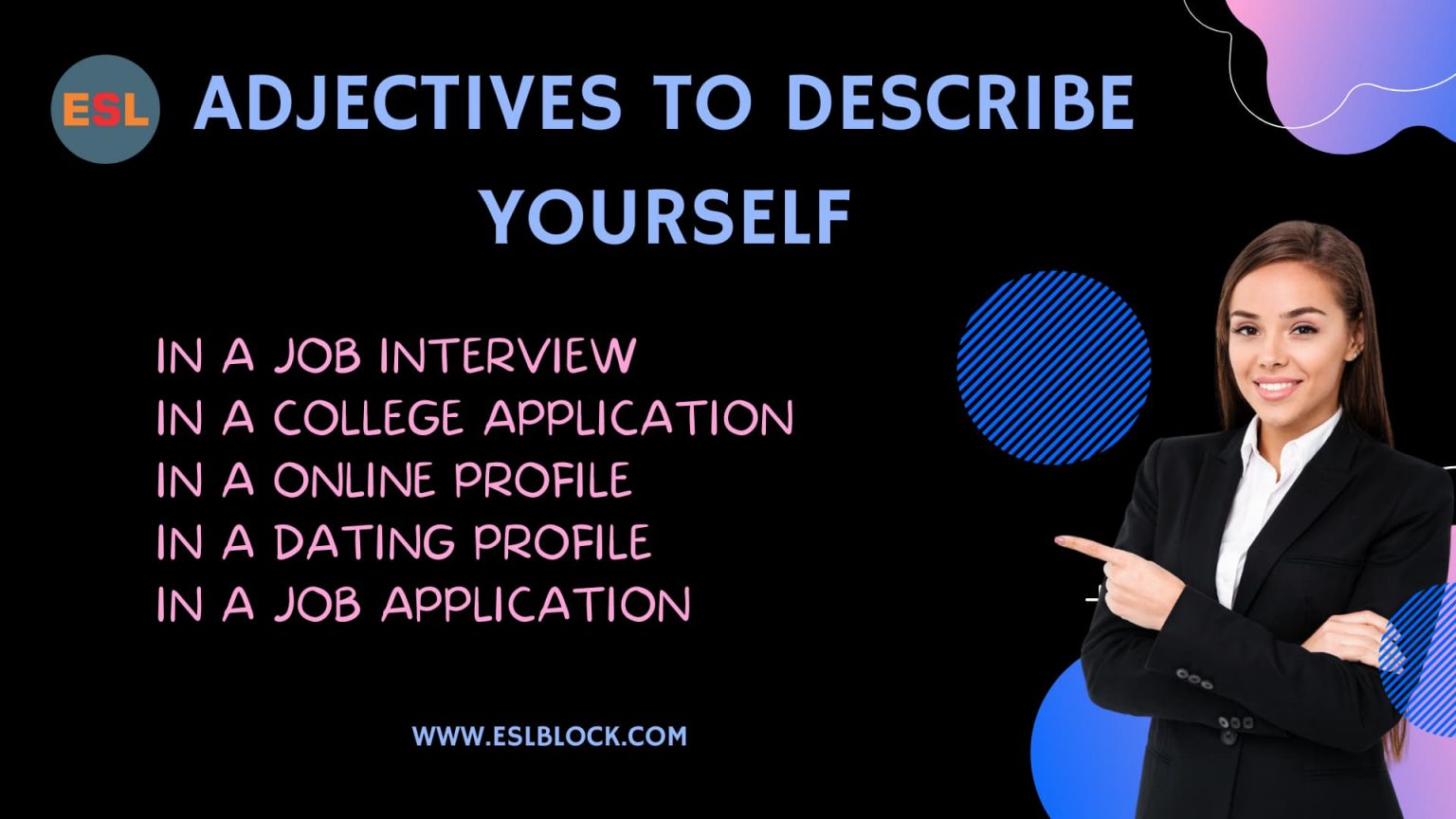 A to Z Adjectives to Describe a Person Archives - English as a Second ...