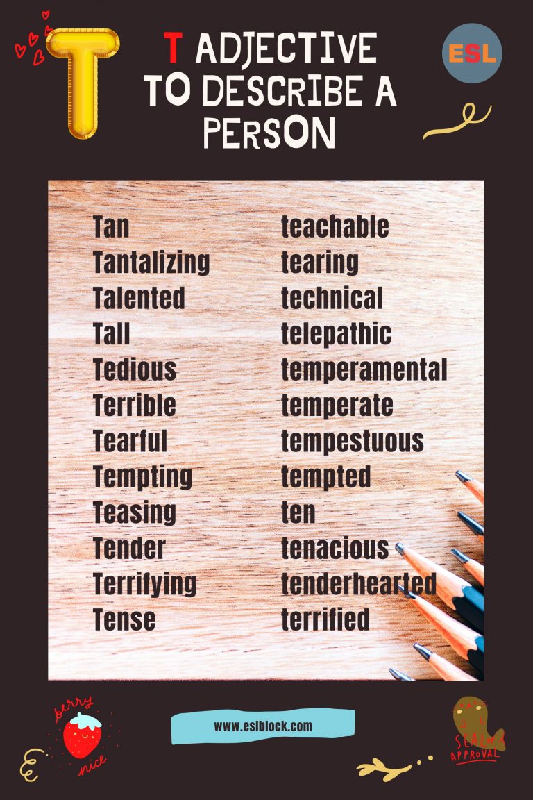 T Adjectives to Describe a Person - English as a Second Language
