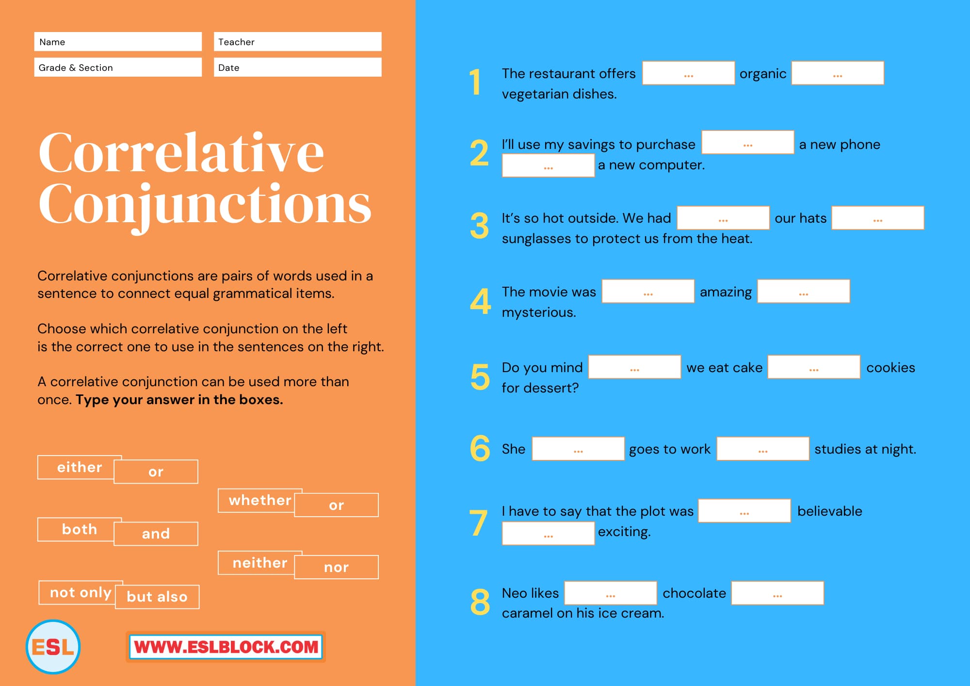 What is a correlative conjunction, Examples, Rules, Exercise? - English ...