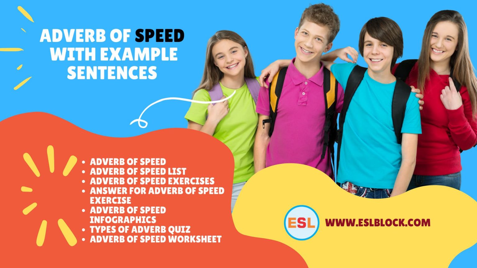 Adverb of Speed with Example Sentences - English as a Second Language