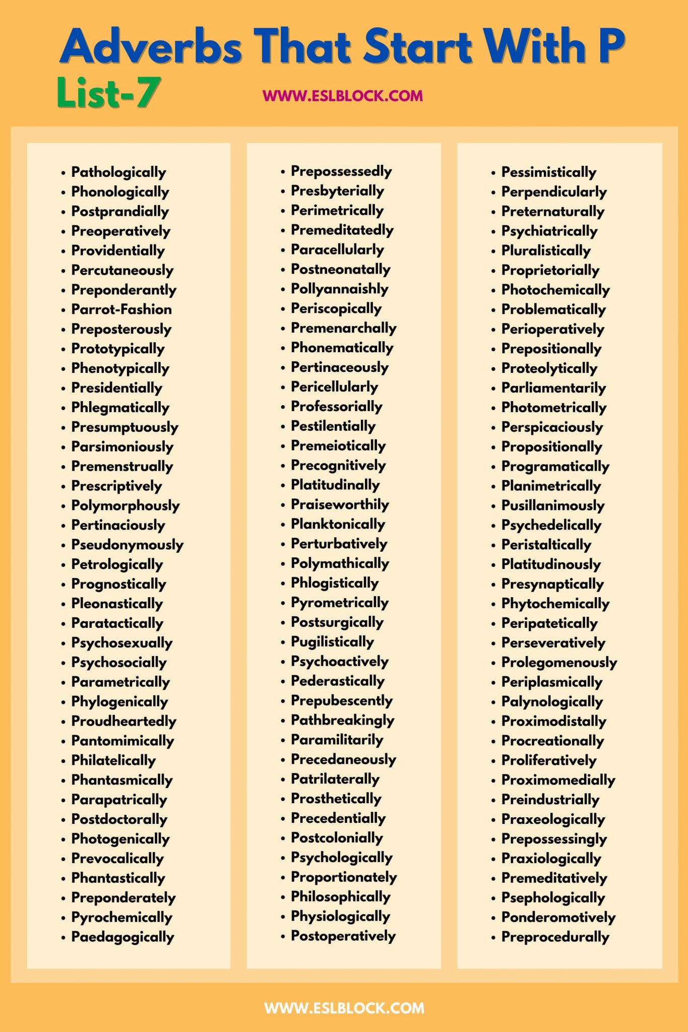 Adverbs That Start with P - English as a Second Language