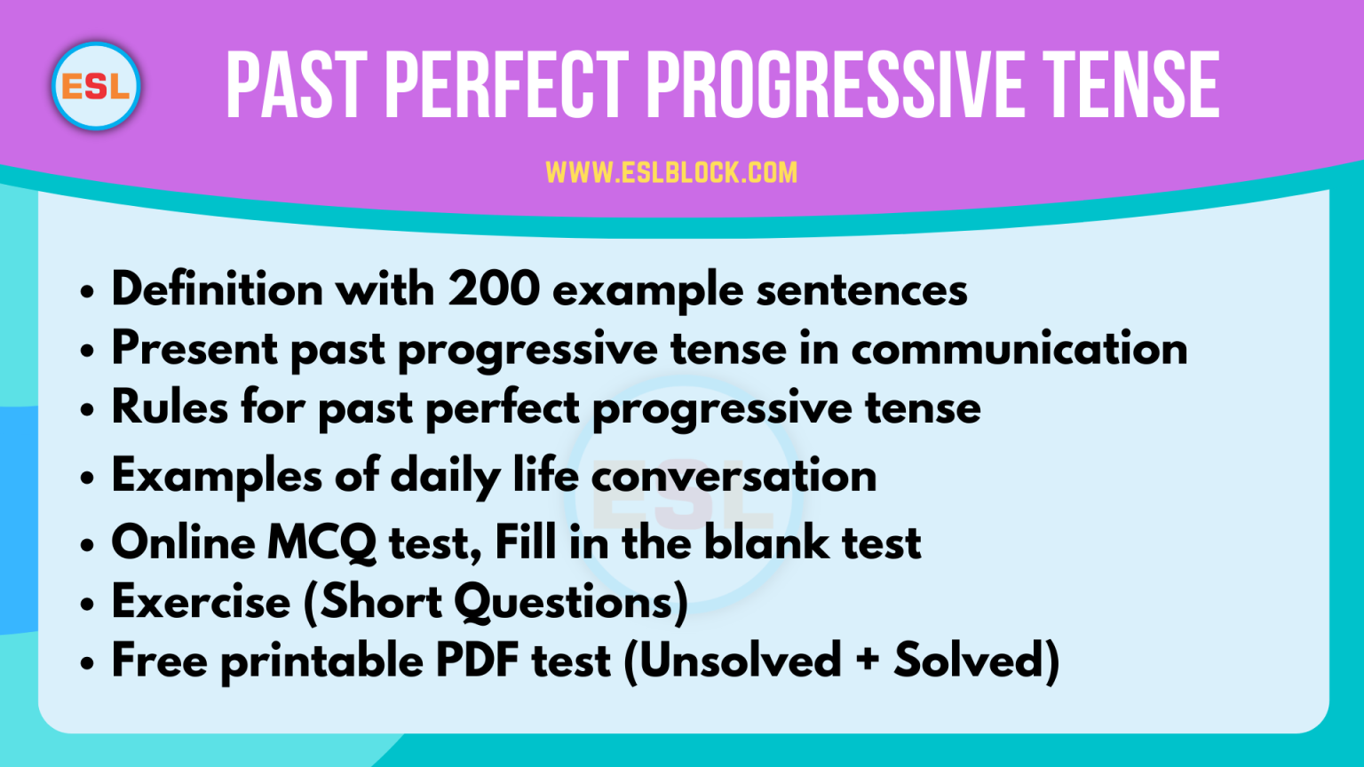 Past Perfect Progressive Tense Archives - English as a Second Language