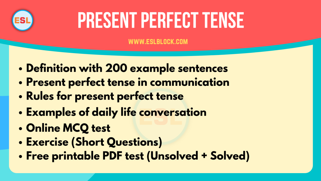 Present Perfect Tense Archives - English as a Second Language