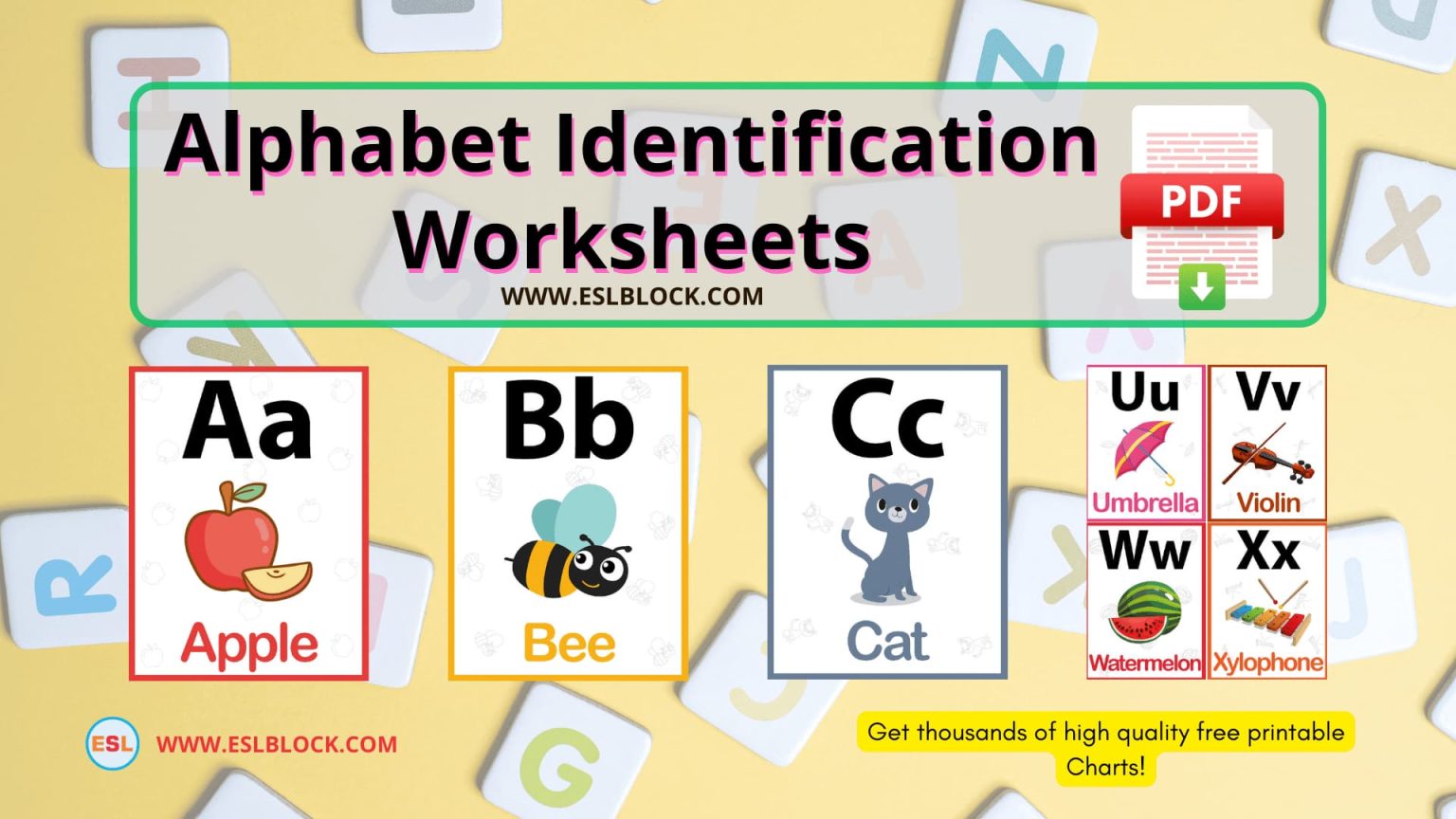 Alphabet Identification Worksheets - English as a Second Language