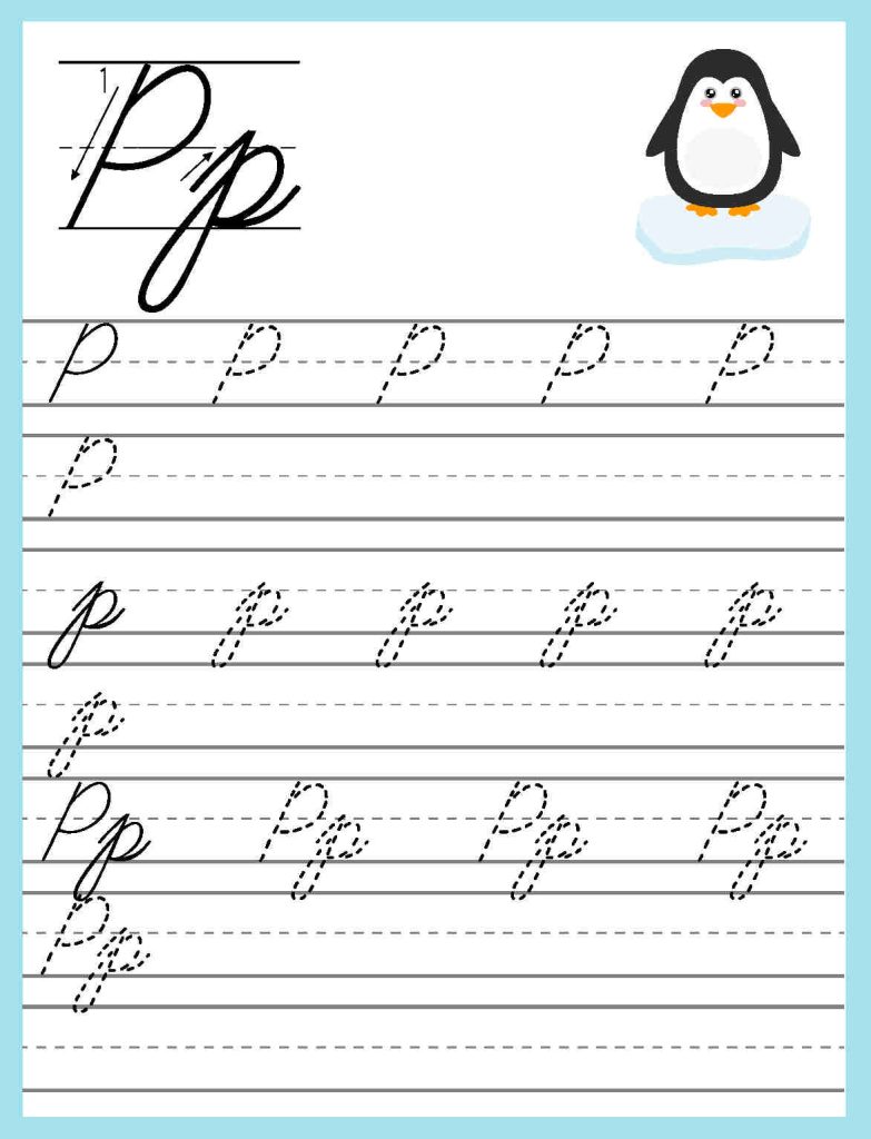 Cursive Alphabet Trace and Write Worksheets - English as a Second Language