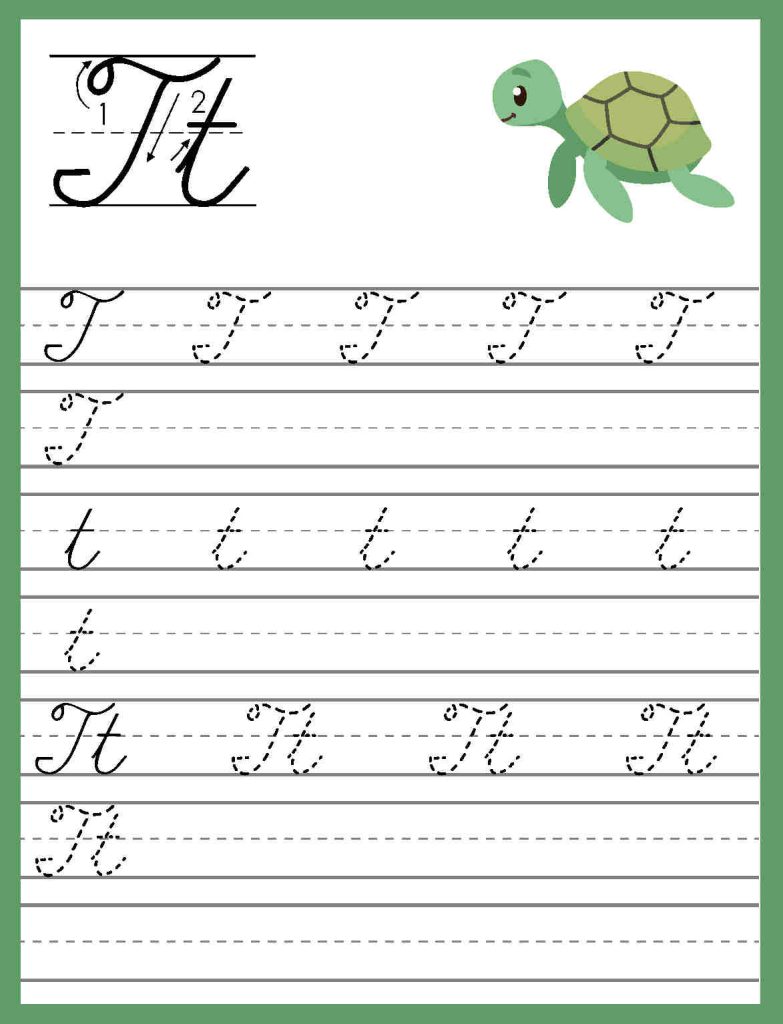 Cursive Alphabet Trace and Write Worksheets - English as a Second Language