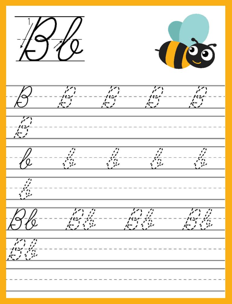 Cursive Alphabet Trace and Write Worksheets - English as a Second Language