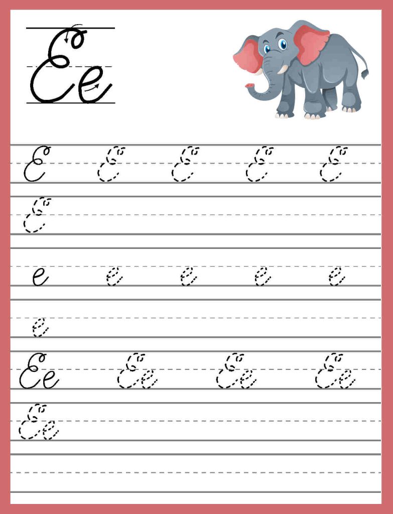 Cursive Alphabet Trace and Write Worksheets - English as a Second Language