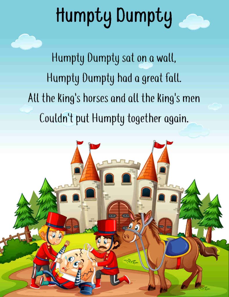 Nursery Rhyme Worksheets - English as a Second Language