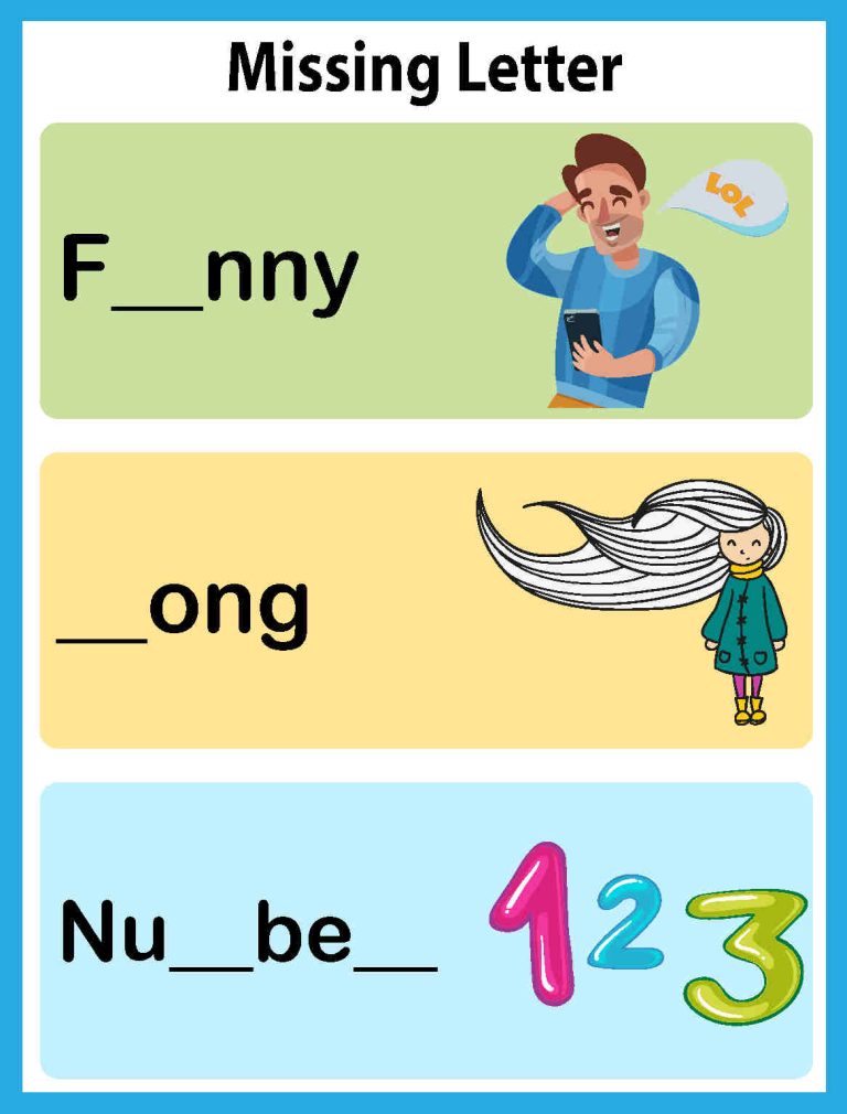 Missing Letter Worksheets - English as a Second Language