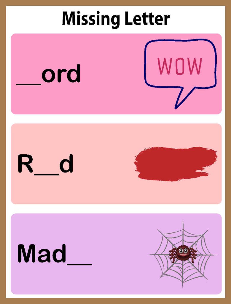 Missing Letter Worksheets English As A Second Language
