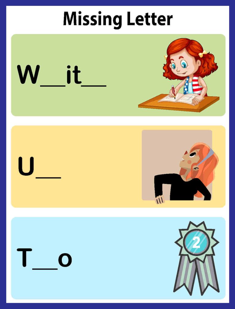 Missing Letter Worksheets - English as a Second Language