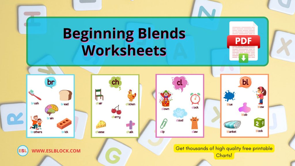 Beginning Blends Worksheets - English as a Second Language