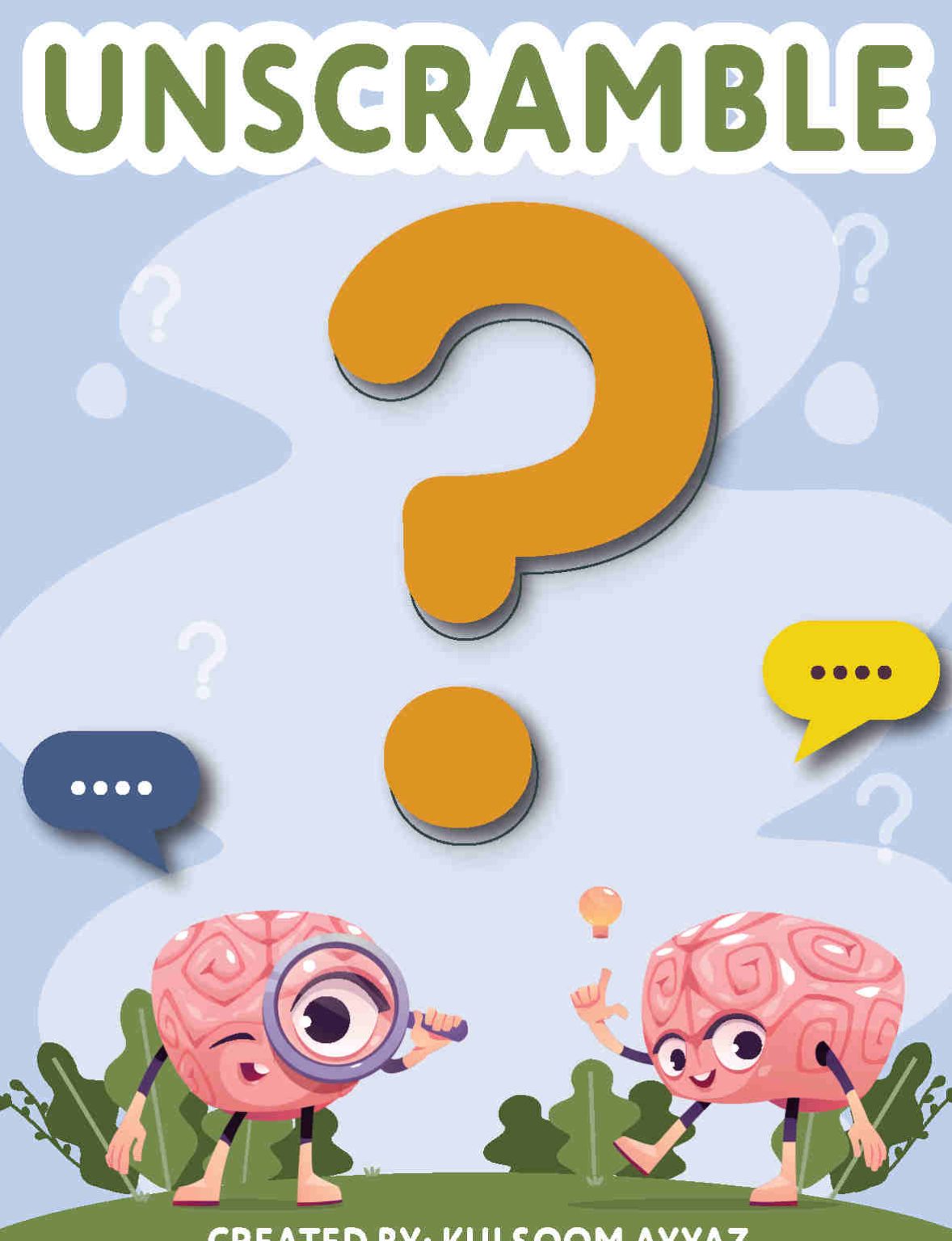 Unscramble Worksheets - English as a Second Language